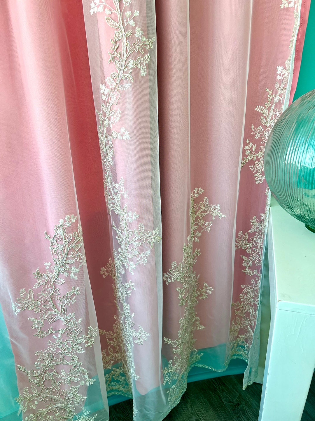 Luxury Double Layer Embroidery Bohemian Curtains for Living Room or ...