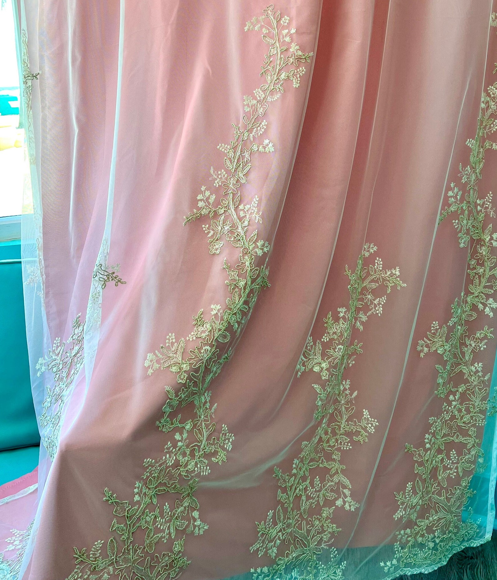 Luxury Double Layer Embroidered Bohemian Curtains for Living Room, High ...