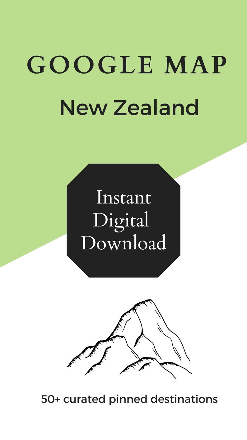New Zealand Instant Digital Download Google Map Travel Planner Trip ...