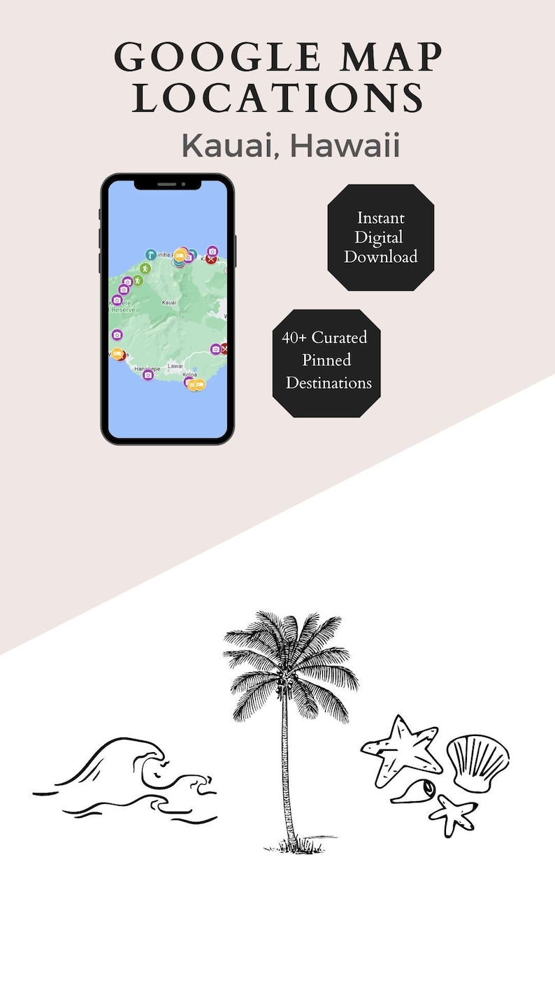 Must See Places in Kauai, Hawaii | Instant Digital Download | Google ...
