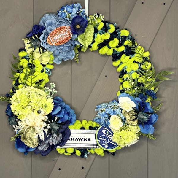Seahawks Door Wreath - Etsy