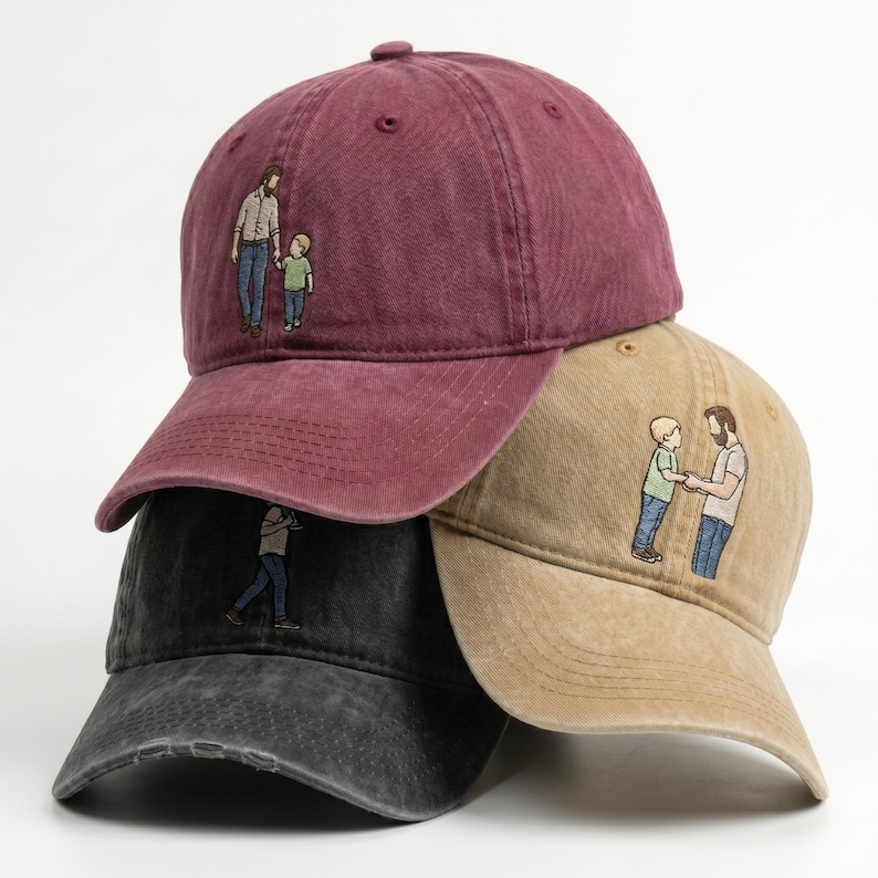 Custom Photo Hat | Embroidered Portrait Washed Cap | Personalized Gift ...