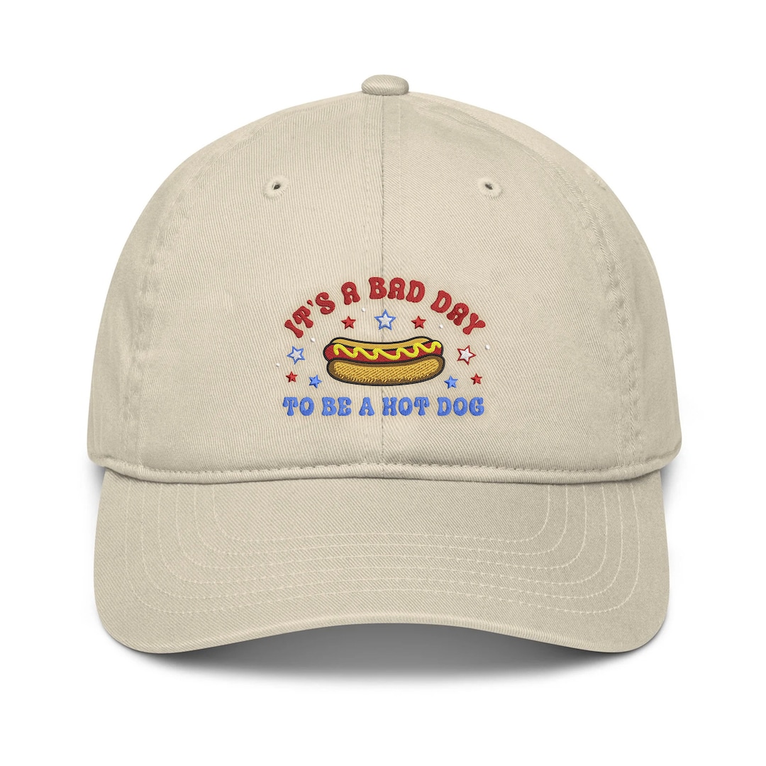 Bad Day to Be a Hot Dog Embroidered Hat, USA 4th of July Hat ...