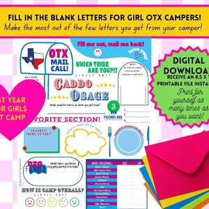 Questionnaire Letter Fill in the Blank Camp Letter Camp OTX Year GIRLS ...