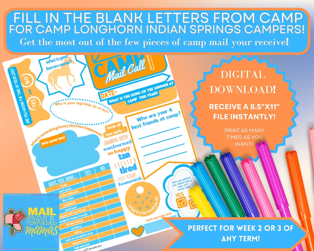 LETTER FUN QUESTIONNAIRE Fill in the Blank Template -week 2 or 3- Boys ...