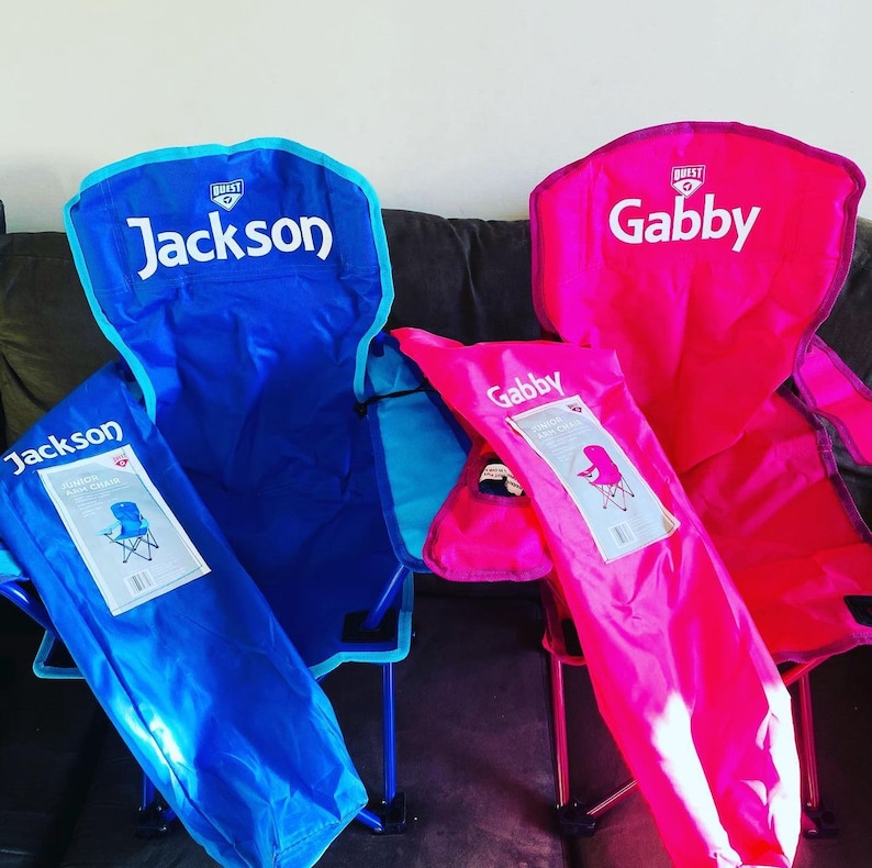 Kids Outdoor Folding Chair Personalized Custom Sports Boy Girl Camping ...