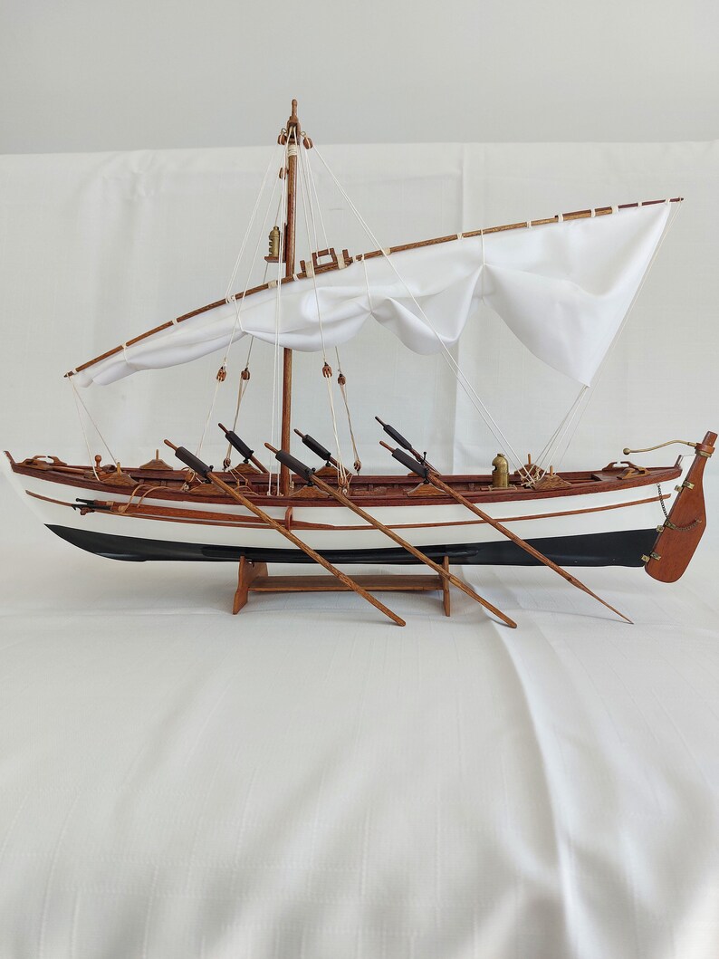 Whaling Boat Model, Handcrafted Wooden Ship Model, Nautical Decor for ...