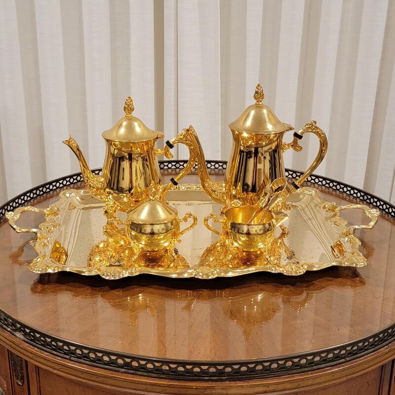 Gold Plated Tea Set - Etsy