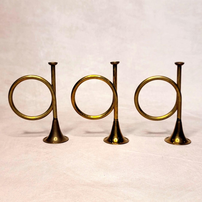 Vintage Brass Bugle Horn Collection - Hunting Horns - Rustic Wall Decor ...