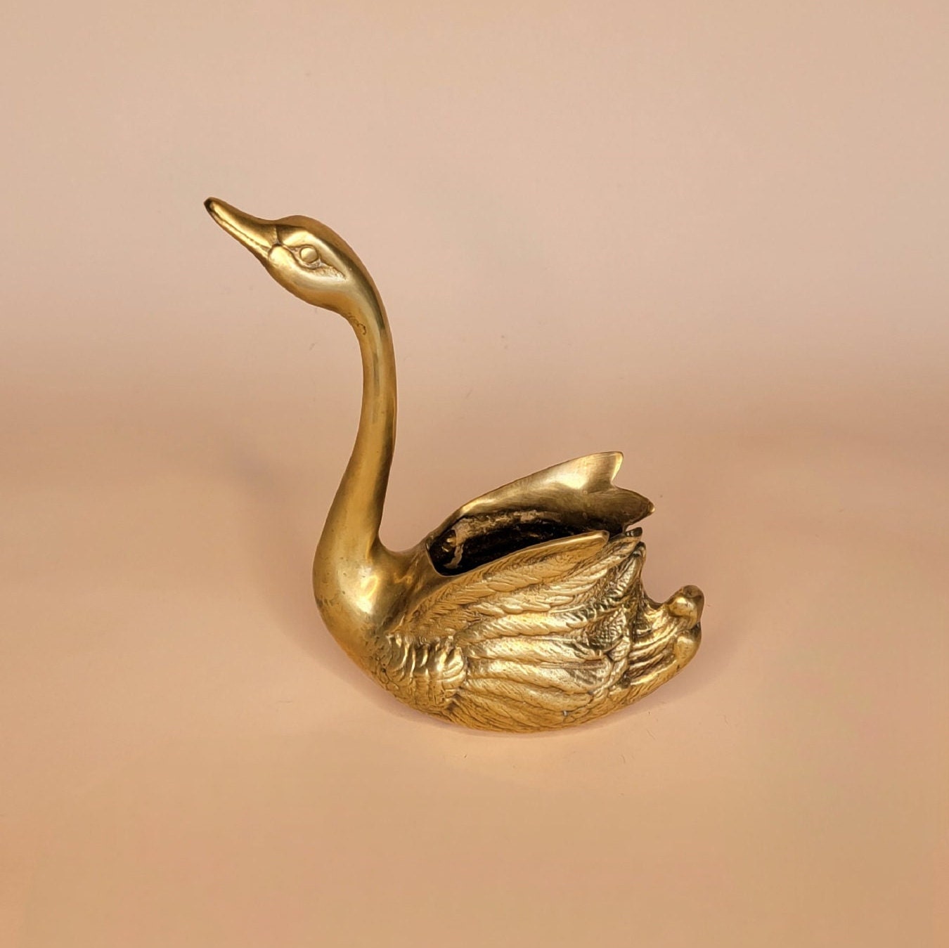 Vintage Brass Swan Planter - Etsy