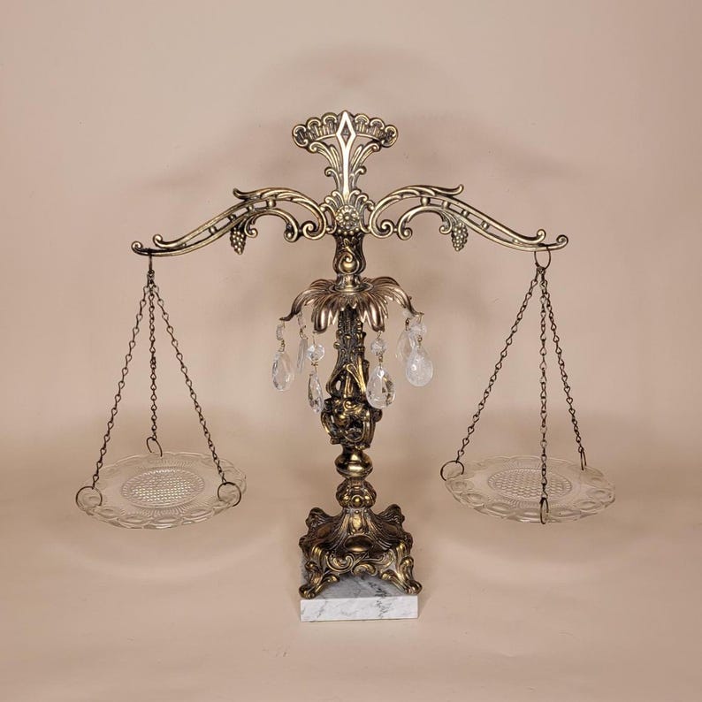 Vintage Hollywood Regency Brass Scales of Justice With Marble Base ...