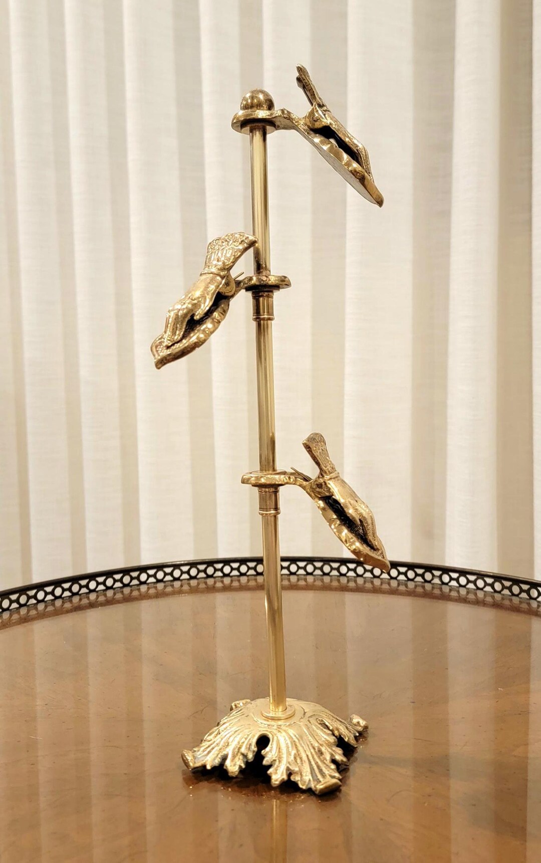 Vintage Victorian Brass Hand Clip Note Holder - Ornate Desk Organizer ...