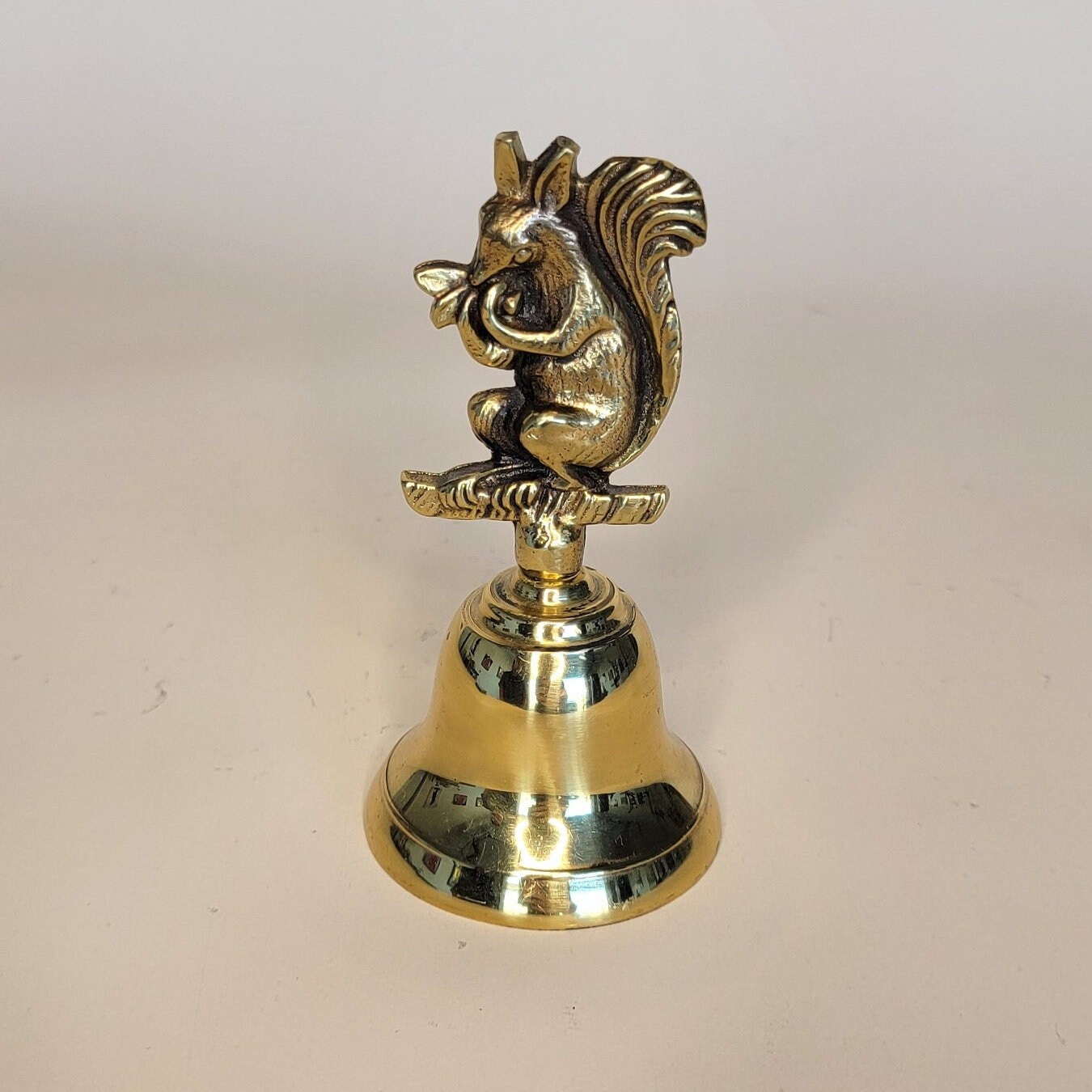 Vintage Brass Squirrel Bell - Etsy