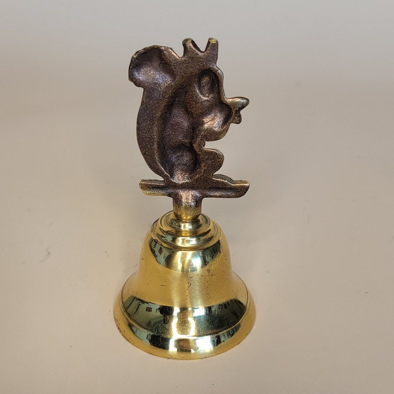 Vintage Brass Squirrel Bell - Etsy