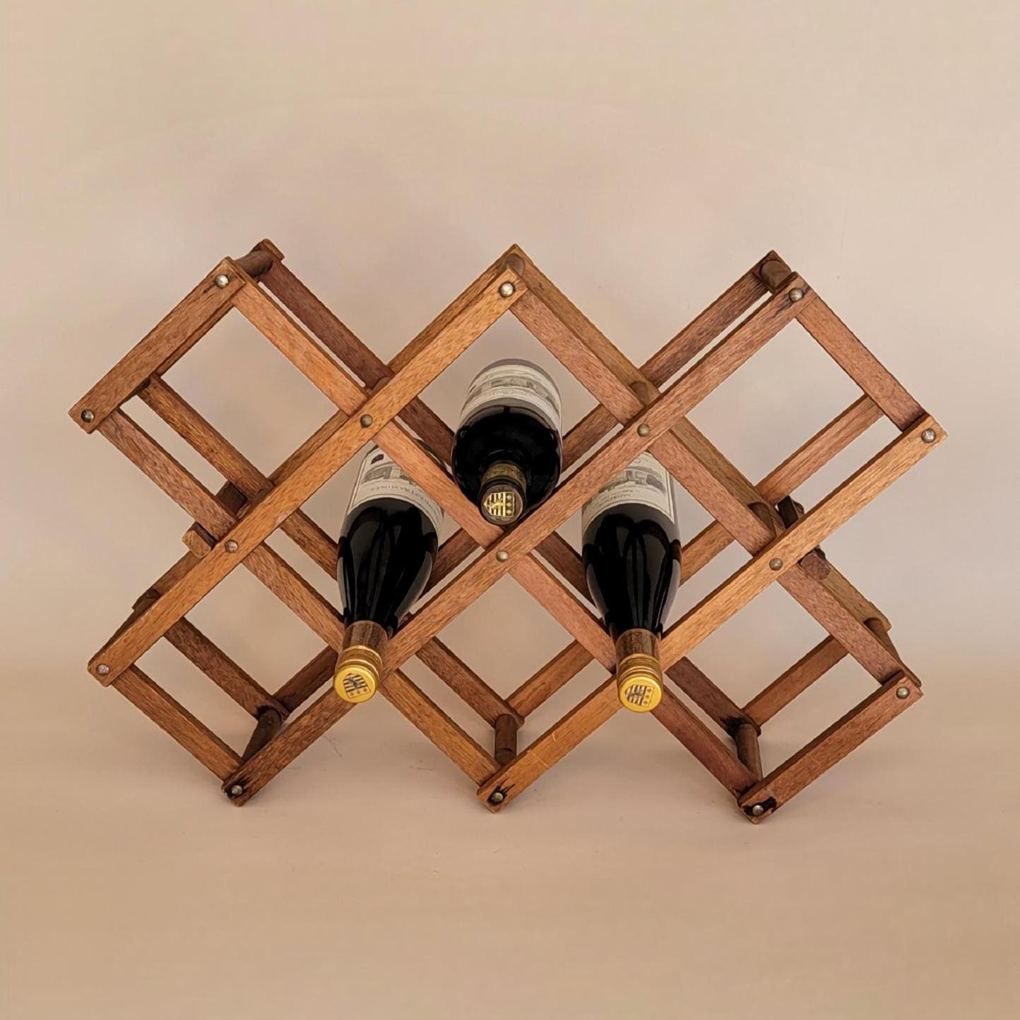 Vintage Expandable Accordion Wood Wine Rack - Etsy