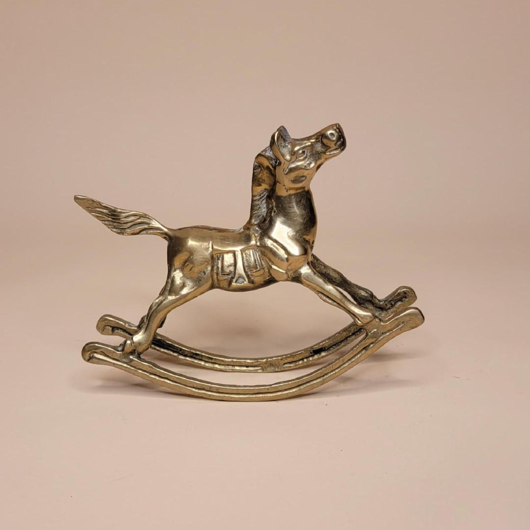 Vintage Brass Rocking Horse - Etsy