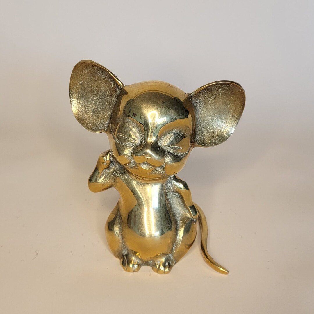 Large Vintage Solid Brass Mouse Figure Collectible Paperweight - Etsy