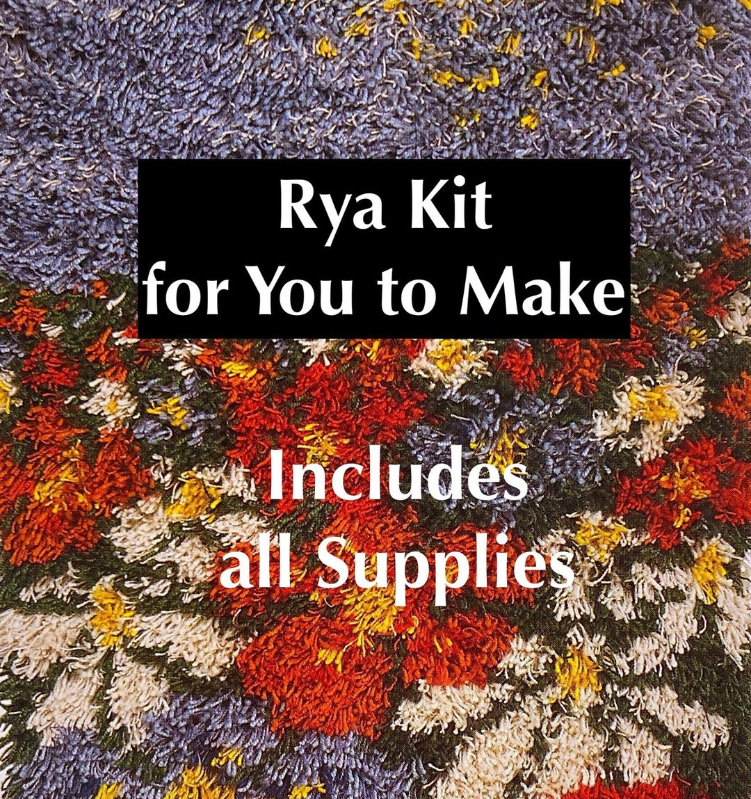 Rya Rug Kit Named Markblomst...midcentury-modern Style. Wool Yarn and ...