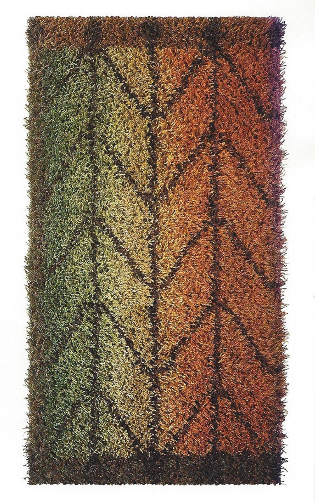 Rya Rug Kit 31" X 59" From Norway "gry" in Greens-rusts, Gray-blues, or ...
