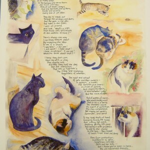 Illustrated Cat Poem for Cat Lovers--a Quality Print of a Watercolor ...
