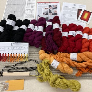 Make Your Own Rya Rug Kit Called "ild" in Red-orange-yellow. Size 31" X ...