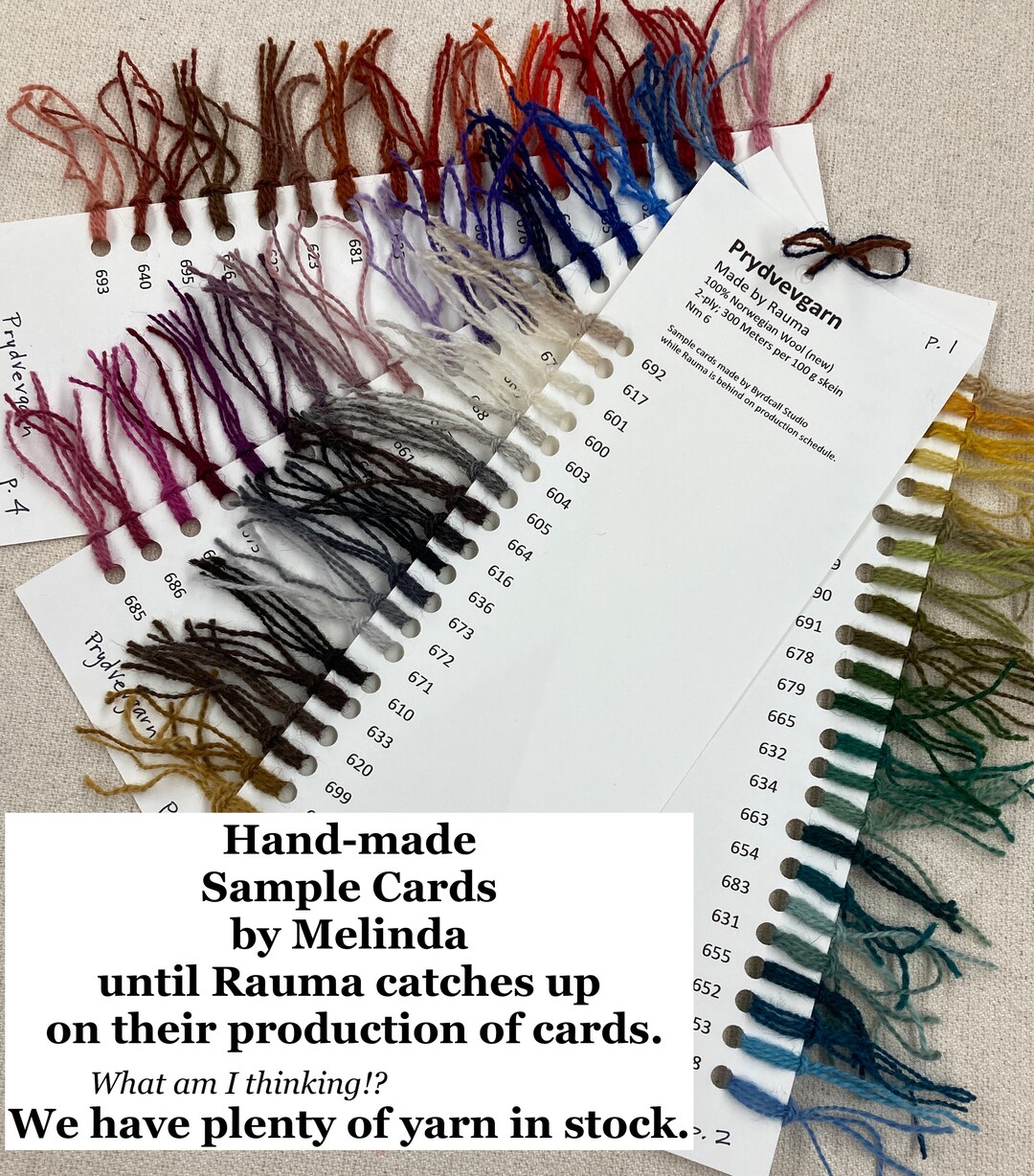 Choice of Desired Yarn Sample Cards. Nordic Yarn Samples. Rauma Ryegarn ...