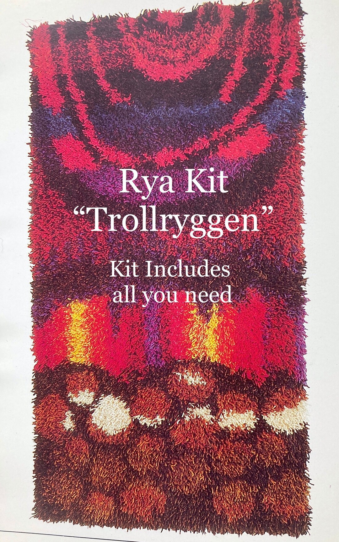 Trollryggen Rya Rug Kit: Heritage Wool, Colorful Design (80x150cm) - Etsy