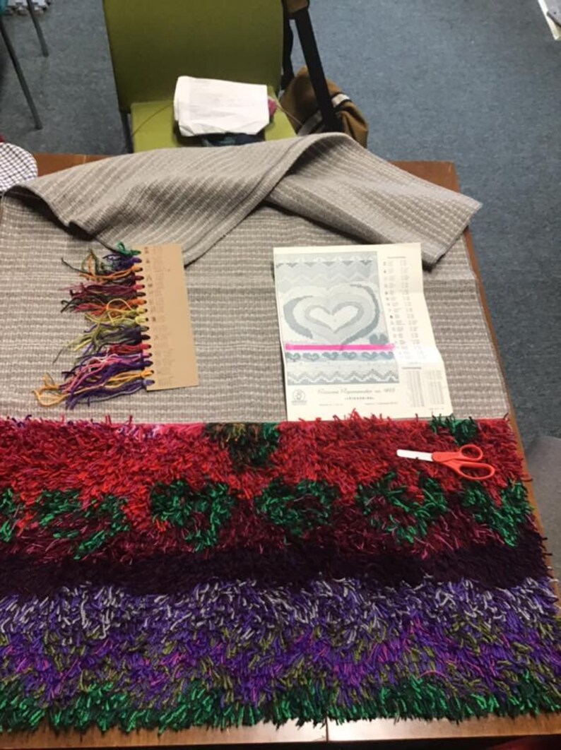 Rya Rug Kit. DIY. Make Your Own COLORFUL and HAPPY Rya Rug | Etsy