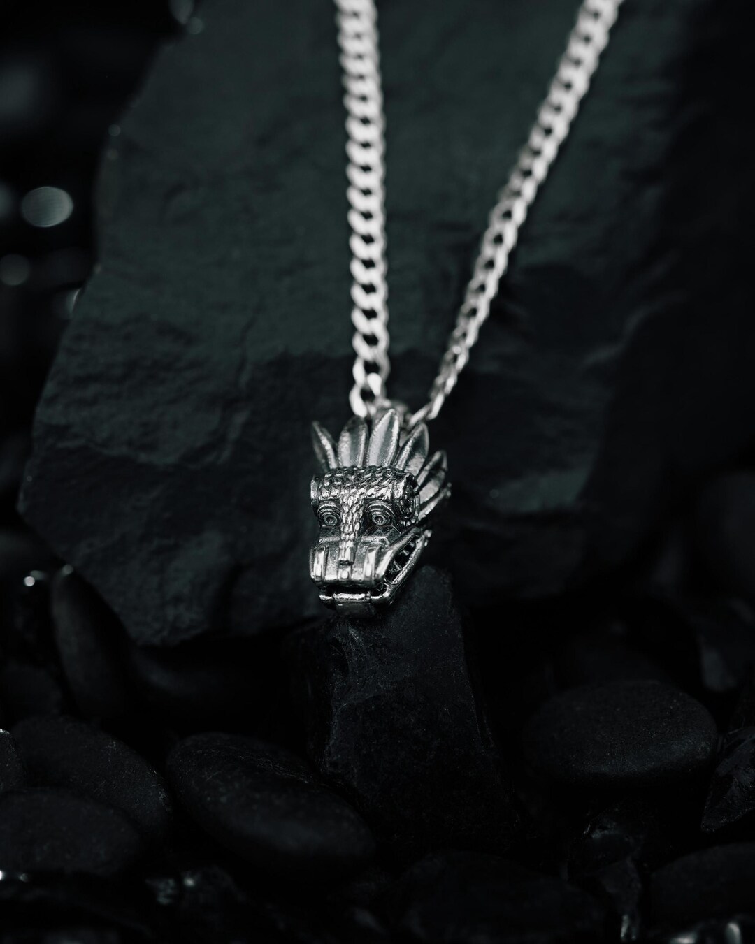 Quetzalcoatl Aztec Pendant | Handcrafted Oxidised Silver Aztec ...