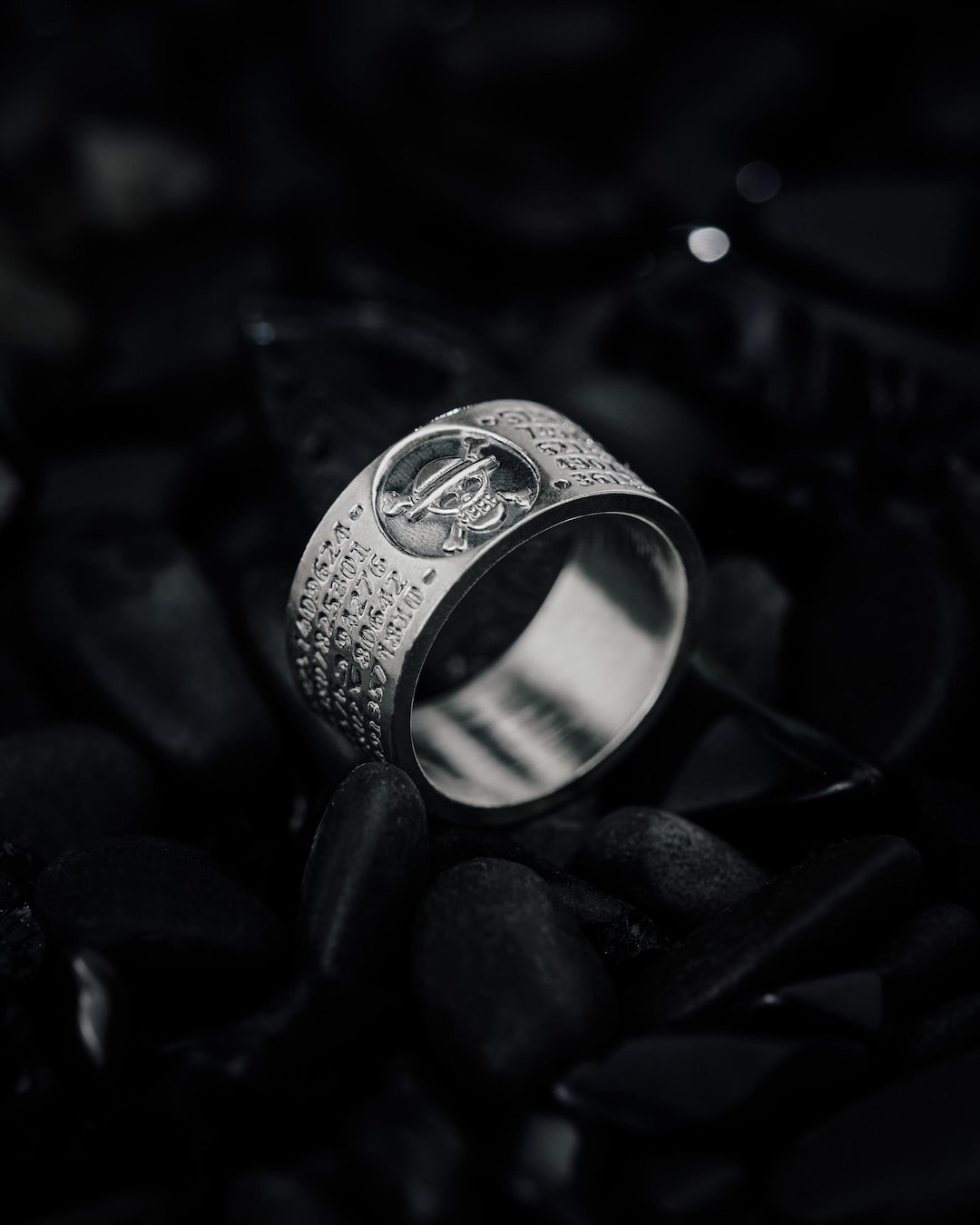 Sterling Silver Straw Hat Jolly Roger Ring | Anime Jewellery - Etsy