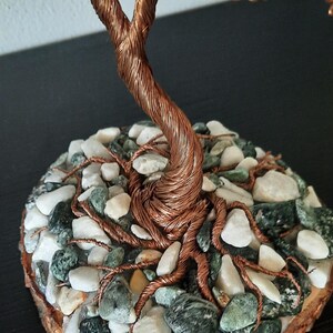 Pure Copper Wire Tree, on a Maple Slice and Stone Base. - Etsy