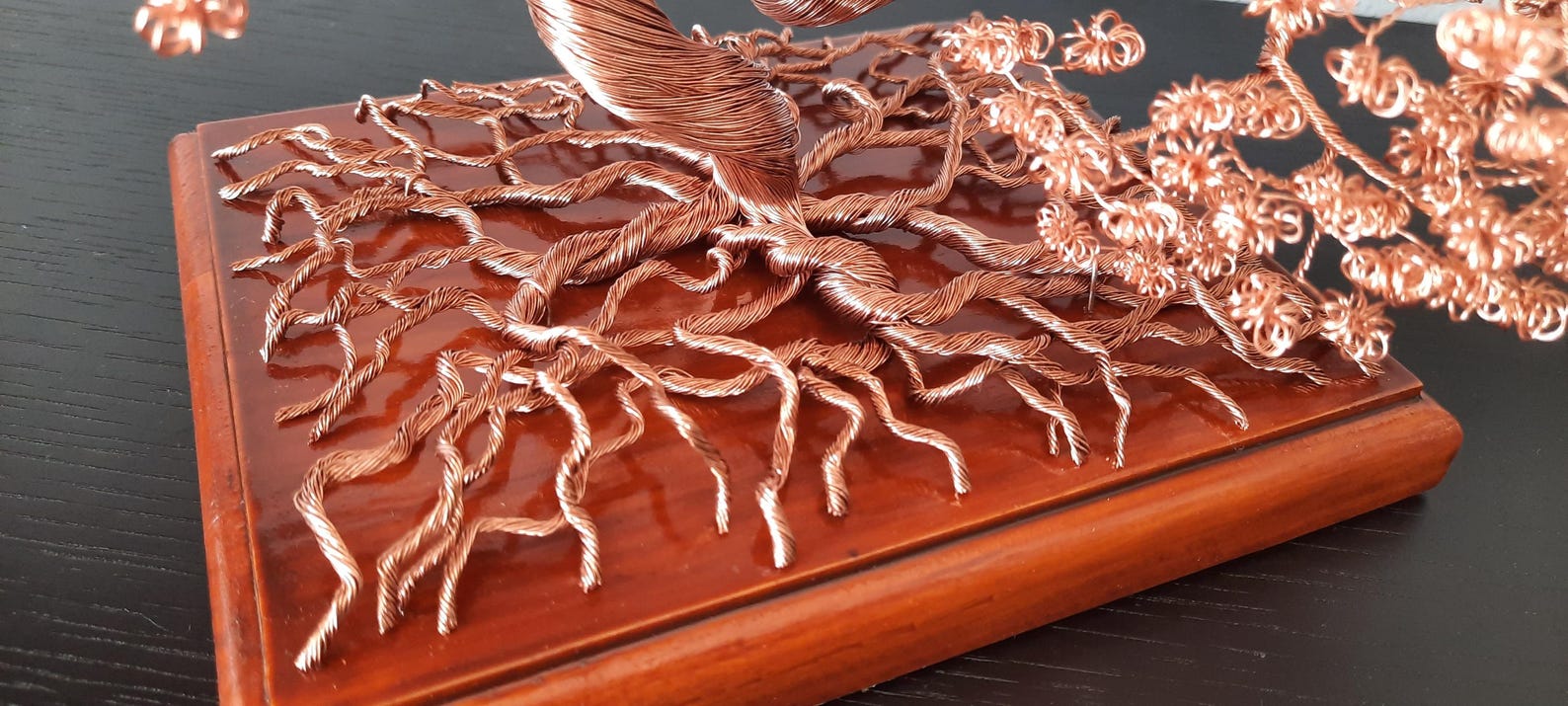 Bonsai in Pure Copper Wire, on a Fir Wood Base, Completely Handmade ...
