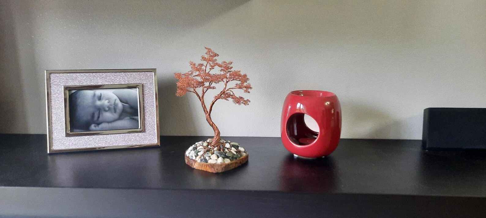 Pure Copper Wire Tree, on a Maple Slice and Stone Base. - Etsy