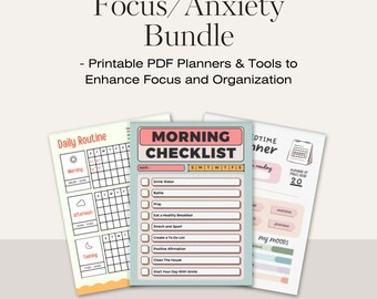 Your ADHD Focus Bundle Printable PDF Planners & Tools to Enhance Focus ...