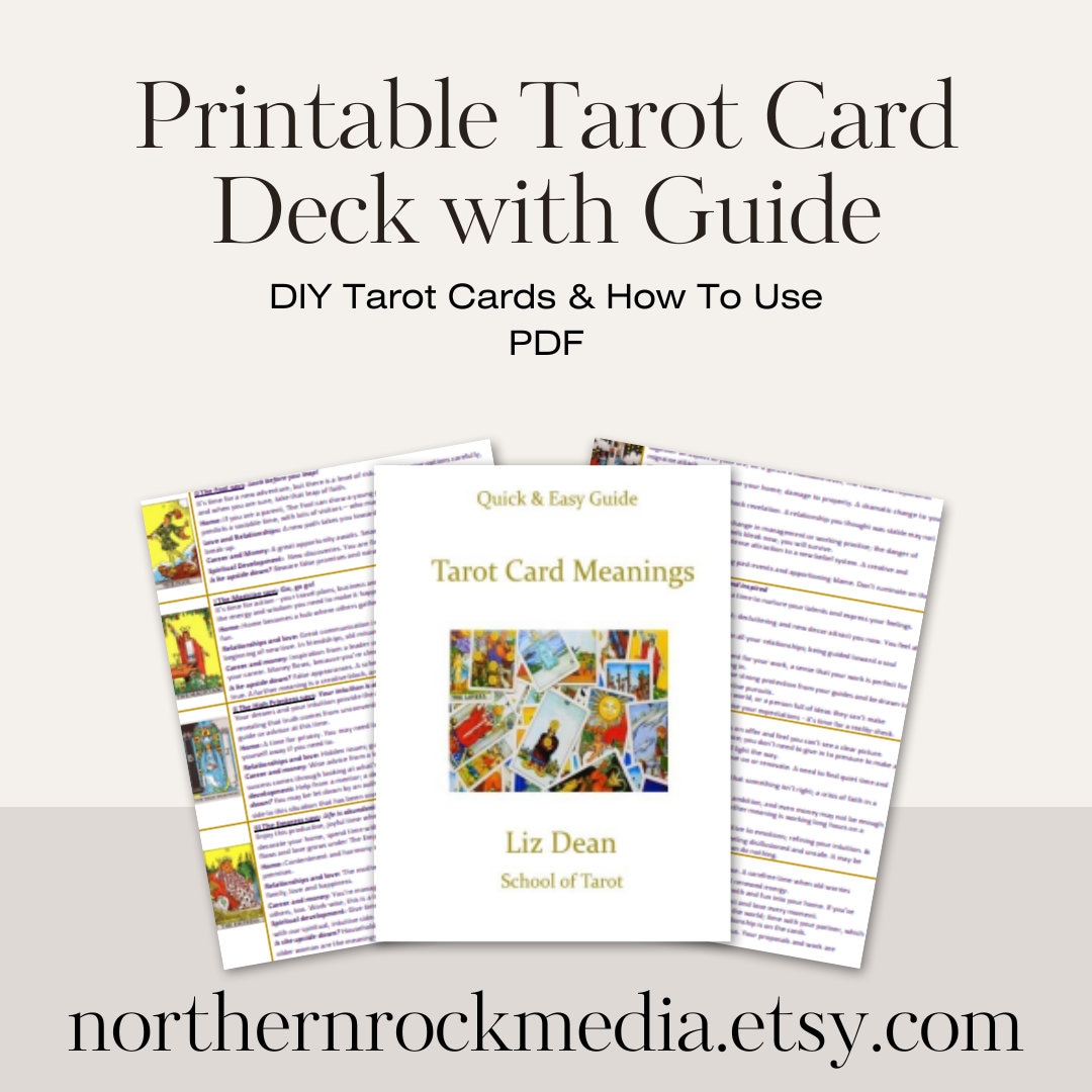 Printable Tarot Card Deck and Full Guide DIY Tarot Cards and How-to-use ...