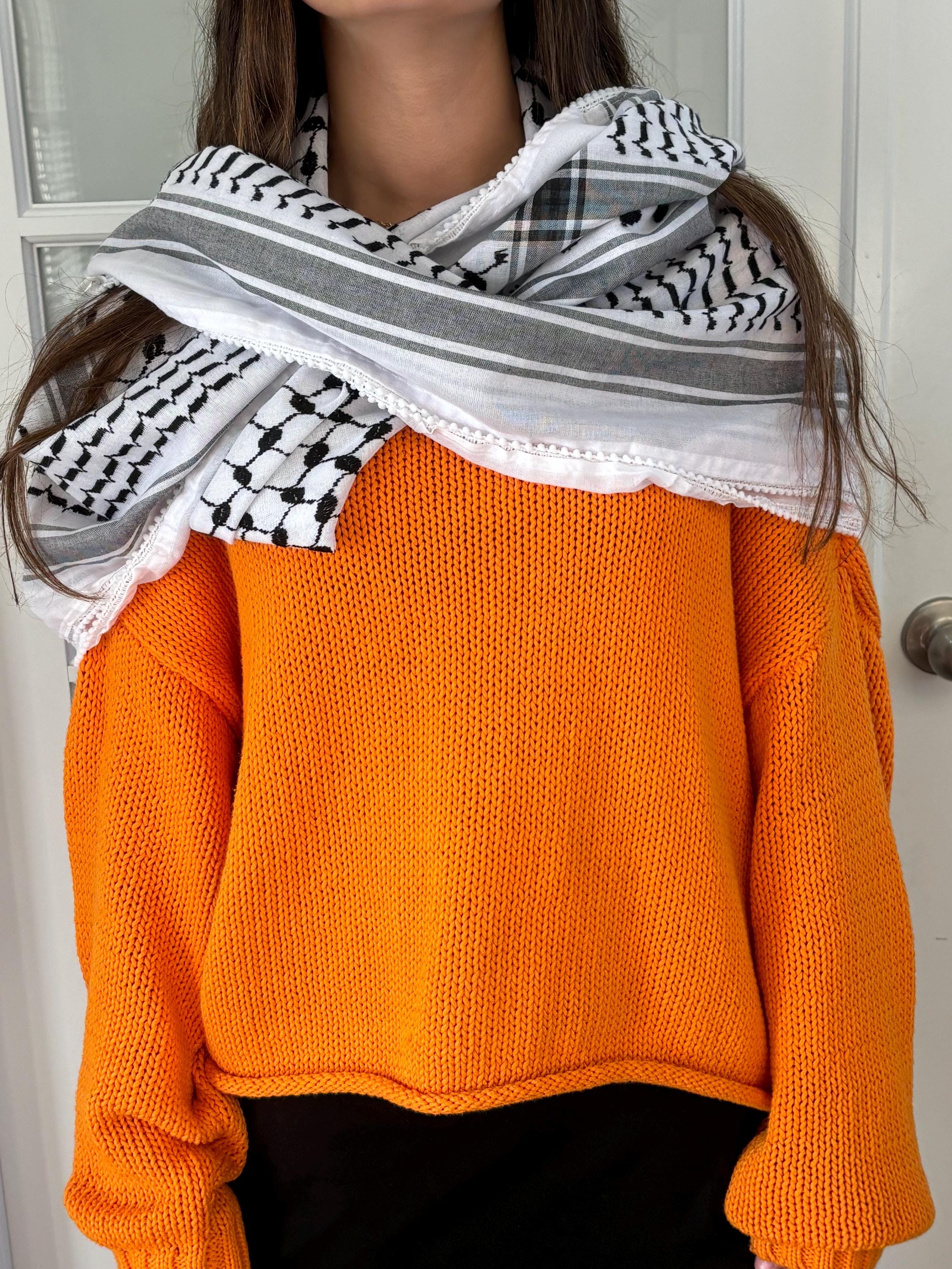 Keffiyeh-black and White Palestine Scarf Arabic - Etsy