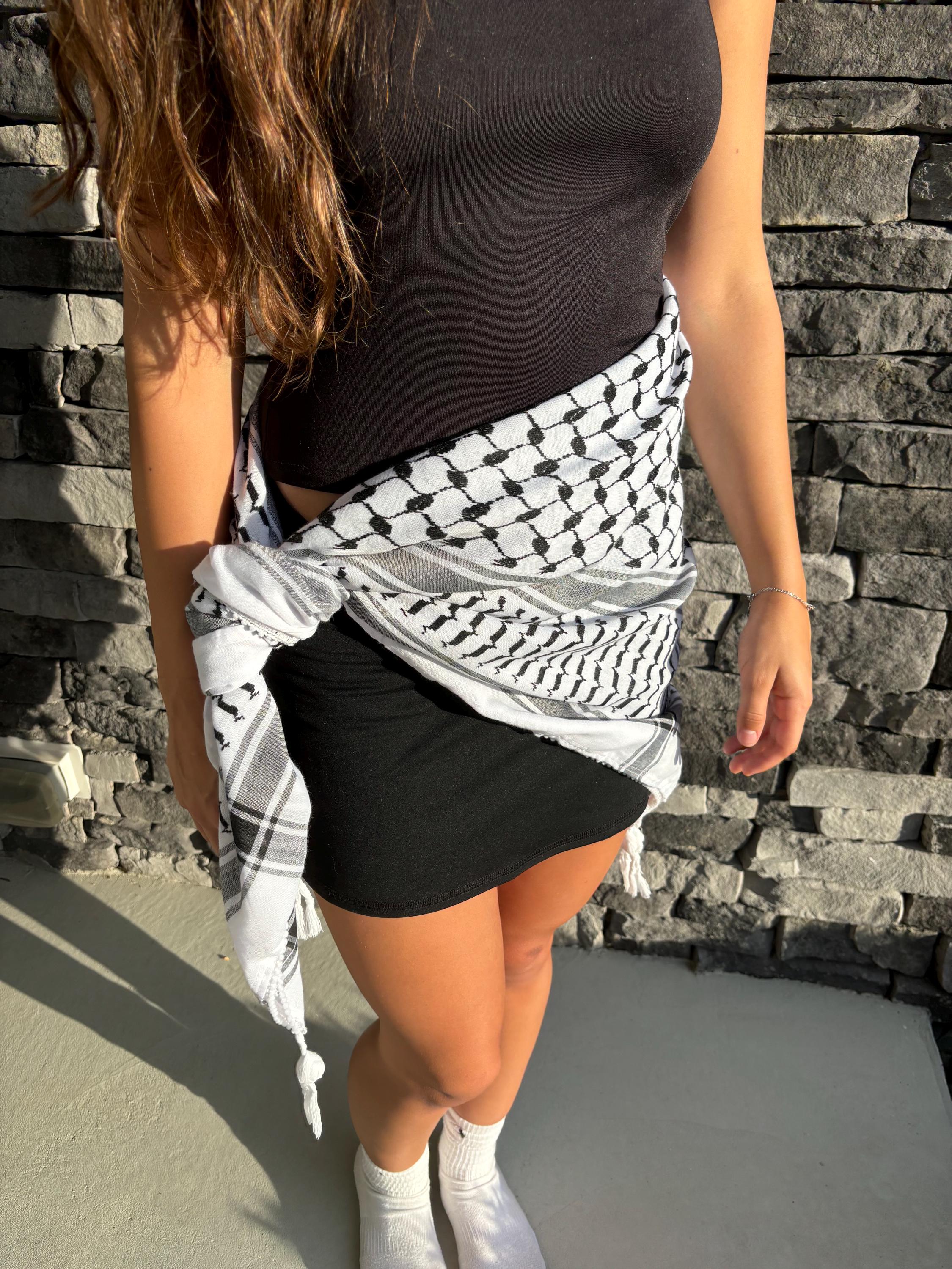 Keffiyeh-black and White Palestine Scarf Arabic - Etsy