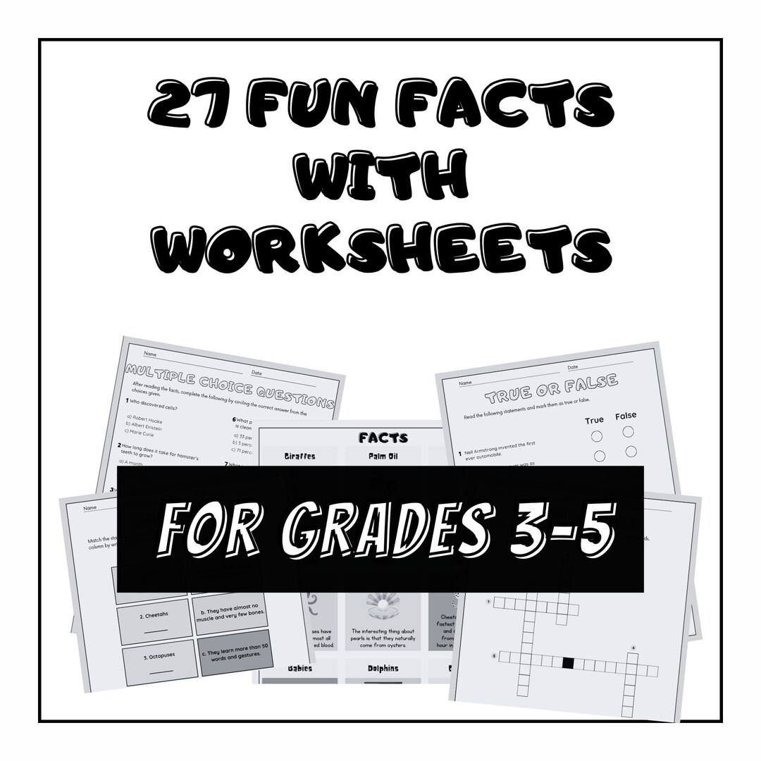 27 Fun Facts With Worksheets for Students in Grades 3-5 | Teaching ...