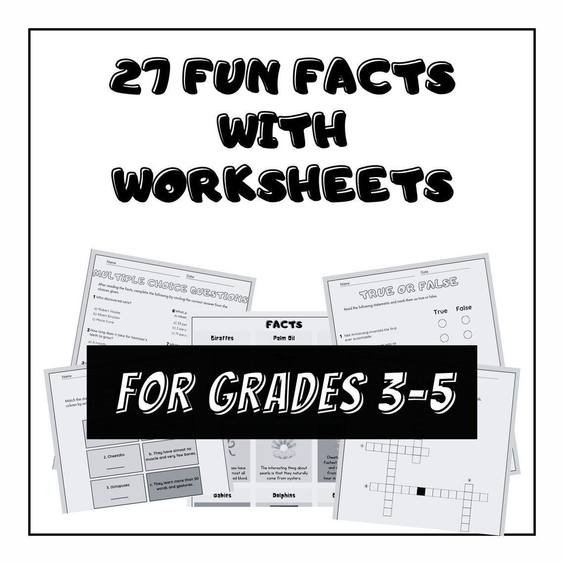 27 Fun Facts With Worksheets for Students in Grades 3-5 | Teaching ...