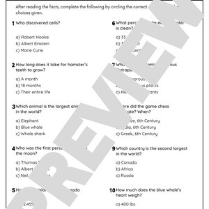 27 Fun Facts With Worksheets for Students in Grades 3-5 | Teaching ...