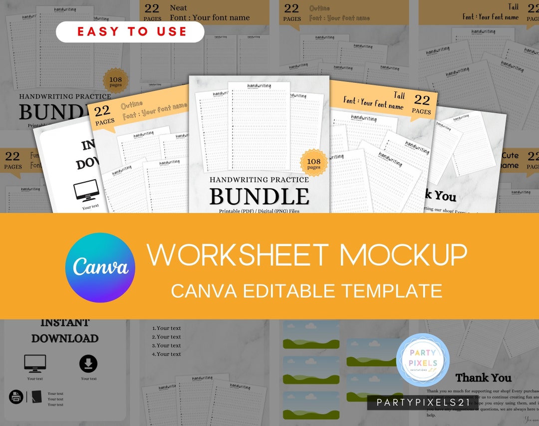 Worksheet Template, Etsy Listing Template, Worksheet Mockup, Worksheet ...
