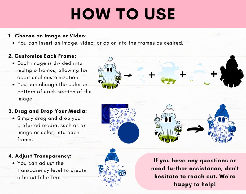 Ghost Frames, Canva Frames, Ghost Canva Frames, Spooky Ghost, Halloween ...