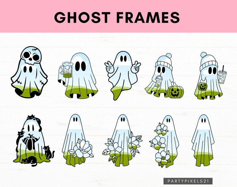 Ghost Frames, Canva Frames, Ghost Canva Frames, Spooky Ghost, Halloween ...