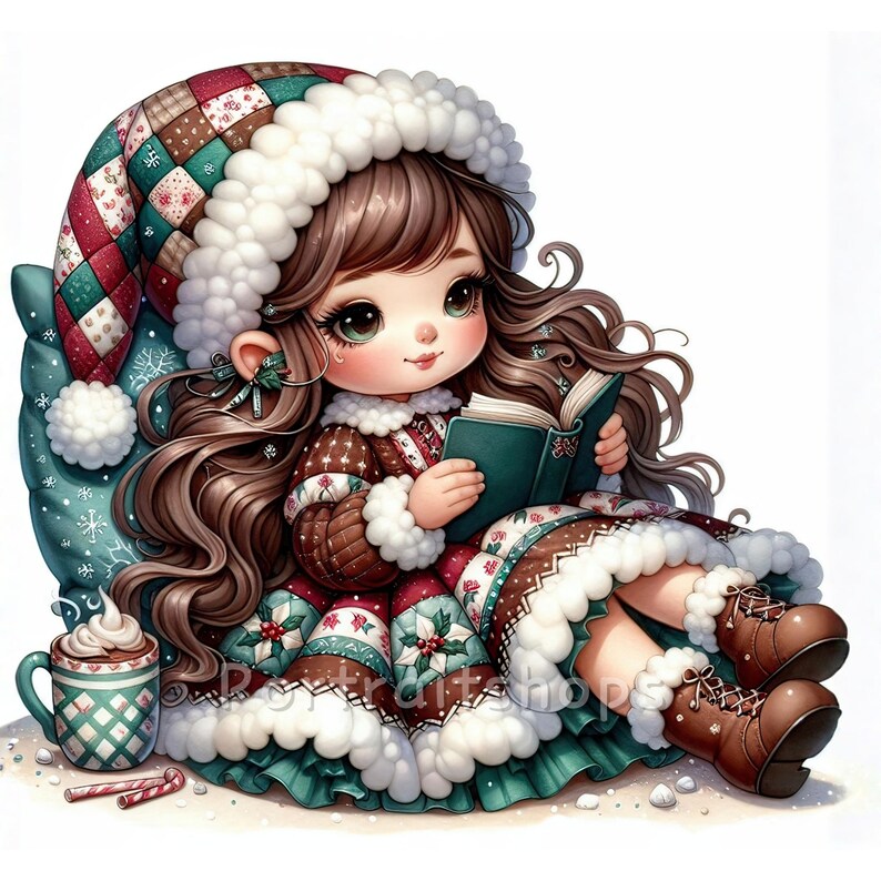 Watercolor Christmas Gnomes Clipart: Holiday JPG Graphics (commercial ...