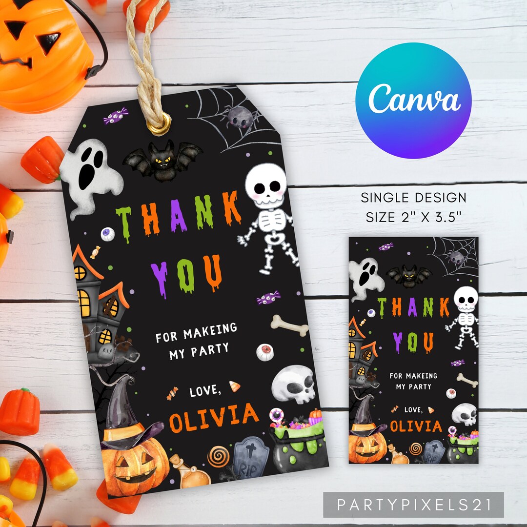 EDITABLE Halloween Gift Tag, Halloween Treat Tags, Halloween Class Gift ...