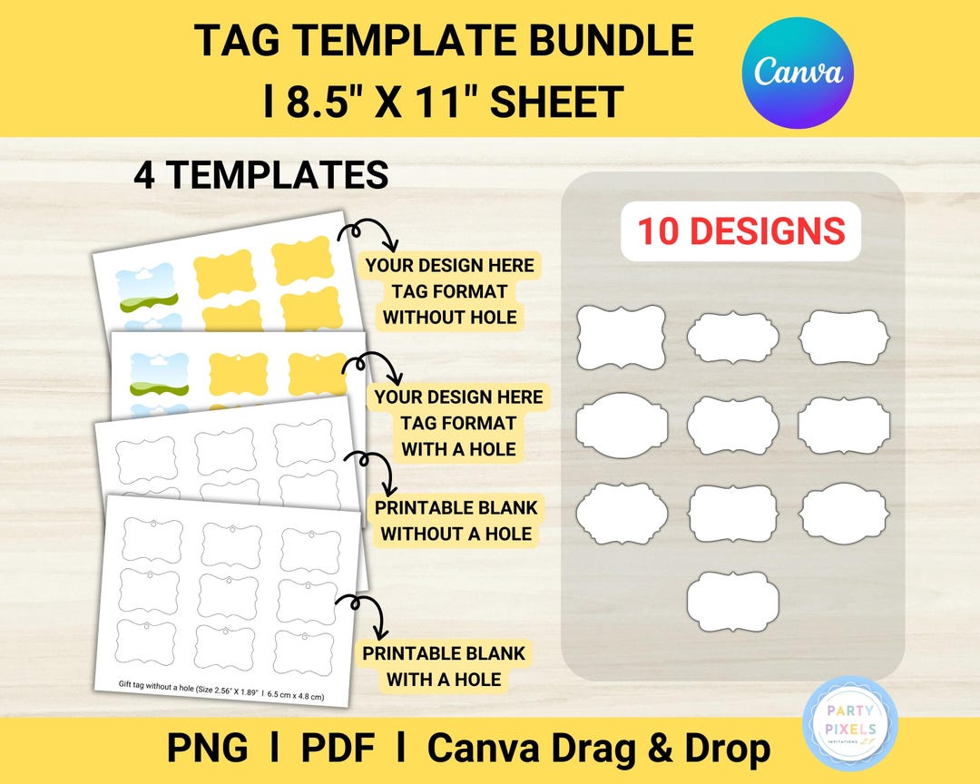 Printable Template, Tag Template, Hang Tags, Welcome Bag Tags, Thank ...