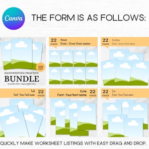 Worksheet Template, Etsy Listing Template, Worksheet Mockup, Worksheet ...