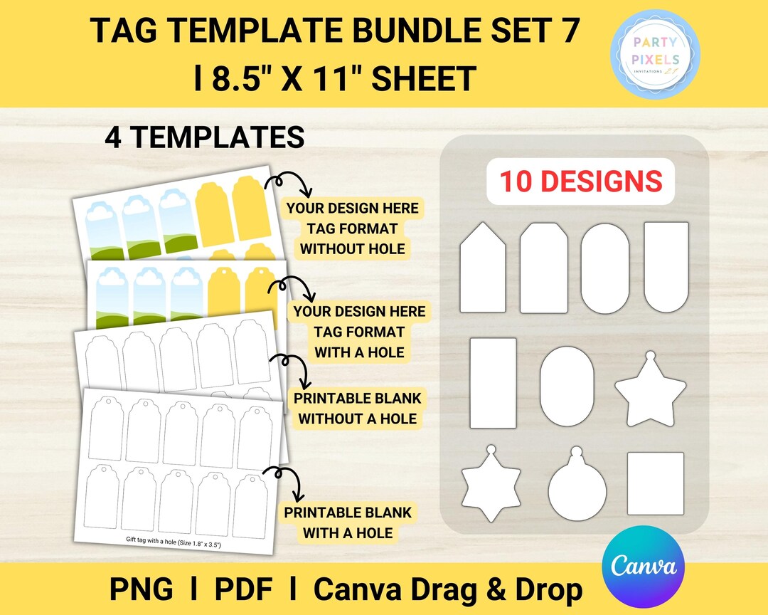 Tag Template, Printable Template, Hang Tags, Welcome Bag Tags, Thank ...