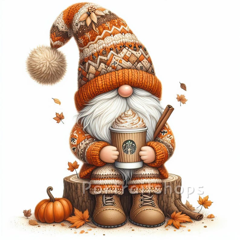 Fall Watercolor Gnome Clipart: Harvest Thanksgiving Set (JPG) - Etsy