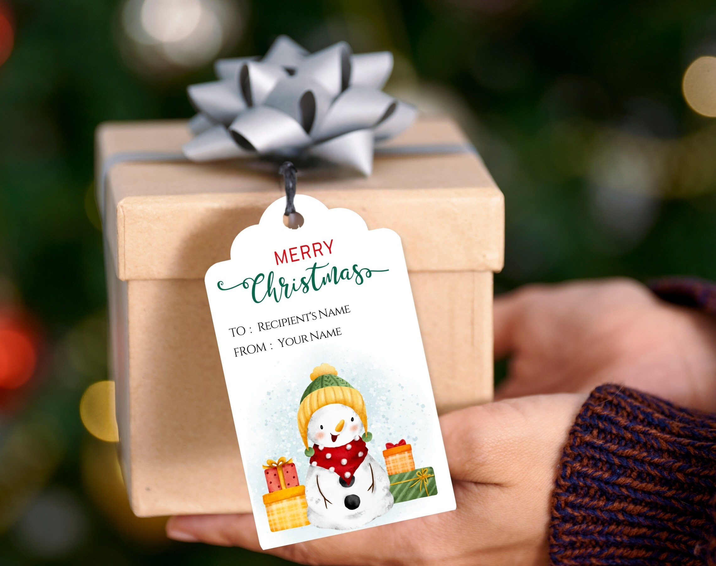 Printable Christmas Gift Tags Set of 8, Editable Christmas Gift Tag ...